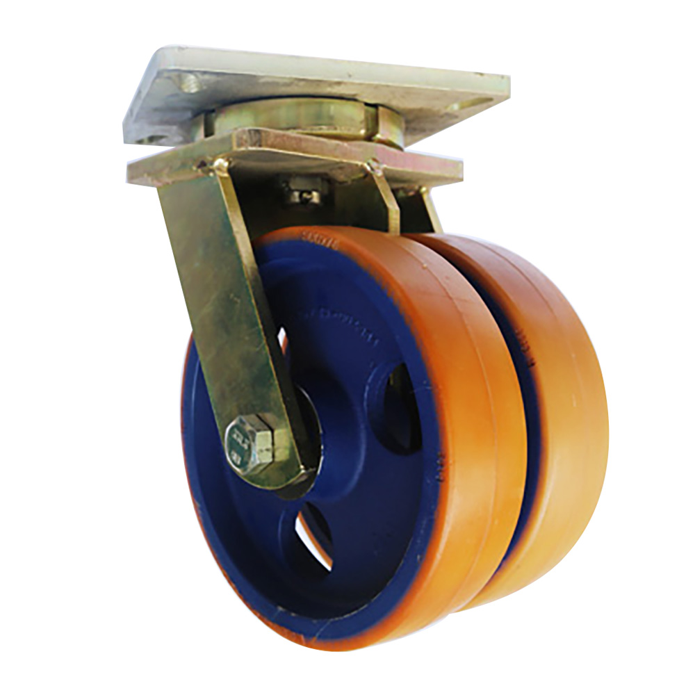 Heavy Duty Vulkollan Caster Wheels (Twin Wheel Vulkollan Swivel Caster ...