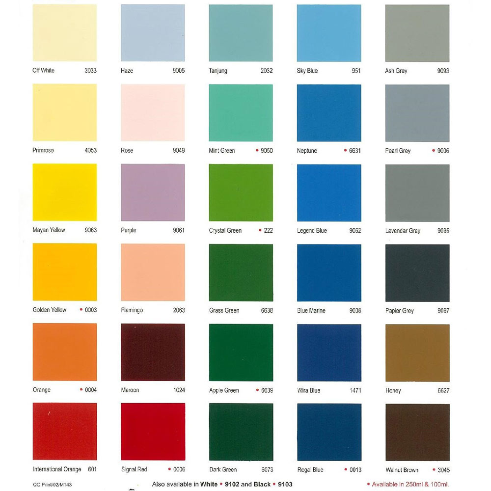 Tiger Powder Coating Color Chart